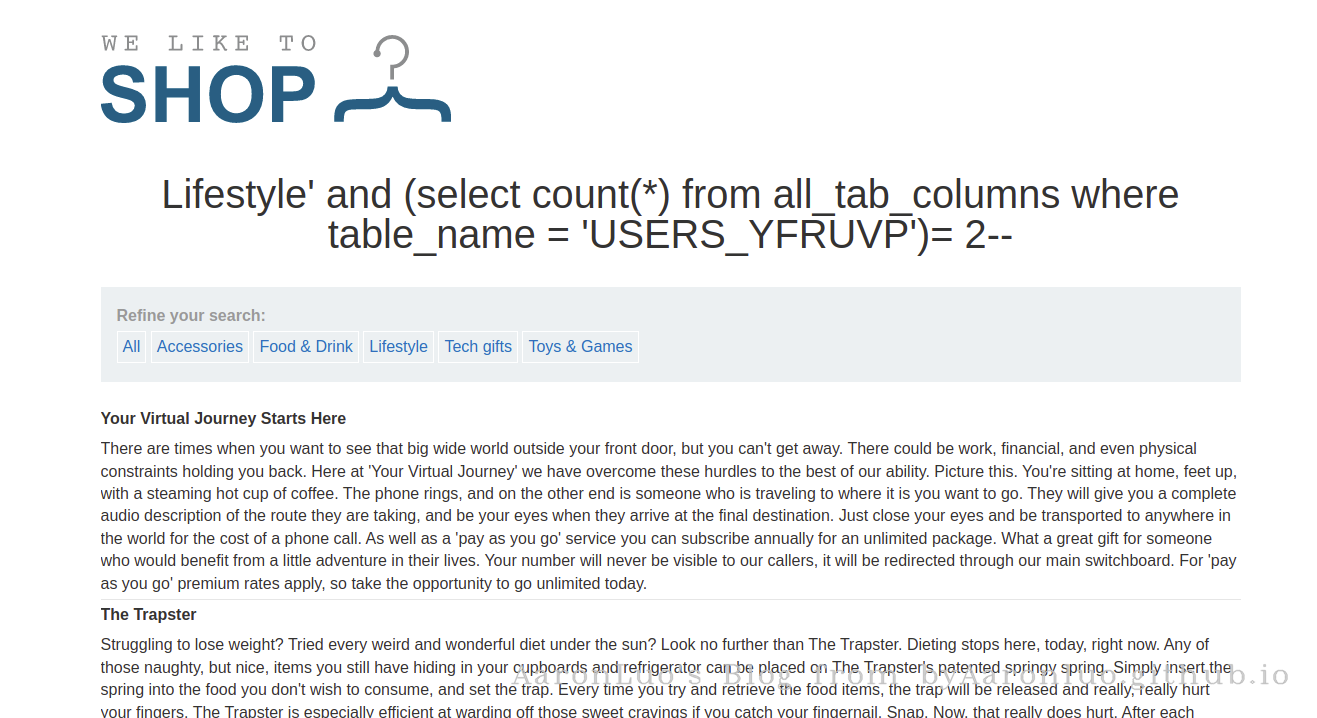 Oracle 注入基础 · Aaron 知识库