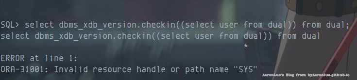 Oracle 注入基础 · Aaron 知识库