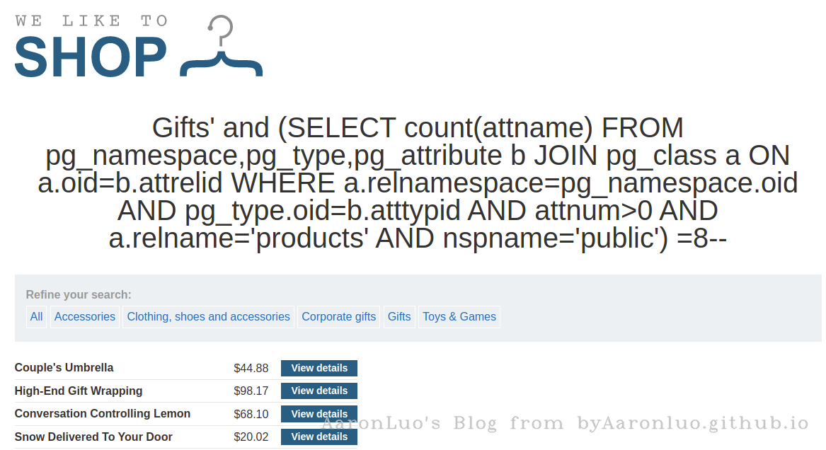 Postgresql注入基础 · Aaron 知识库